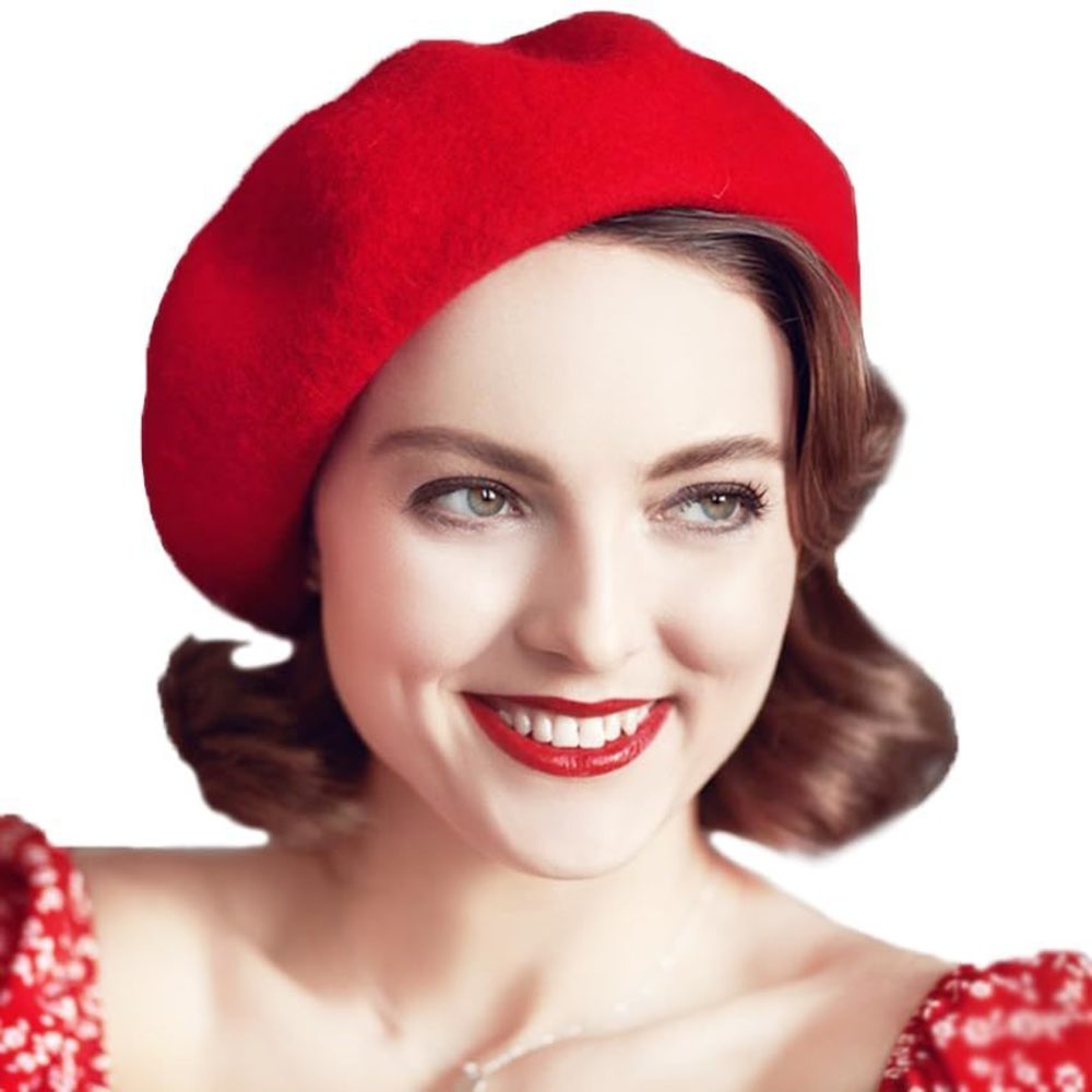French Beret Vintage Beret Hats For Women Solid Color… - Gem